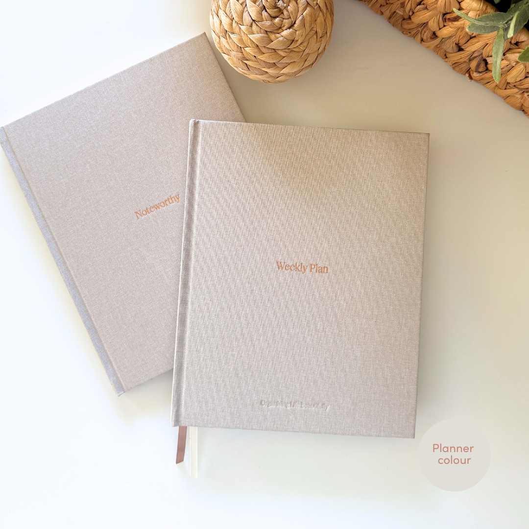 Bundle | Linen Planner & Notebook Set | Noteworthy + Weekly Plan - Ecr ...