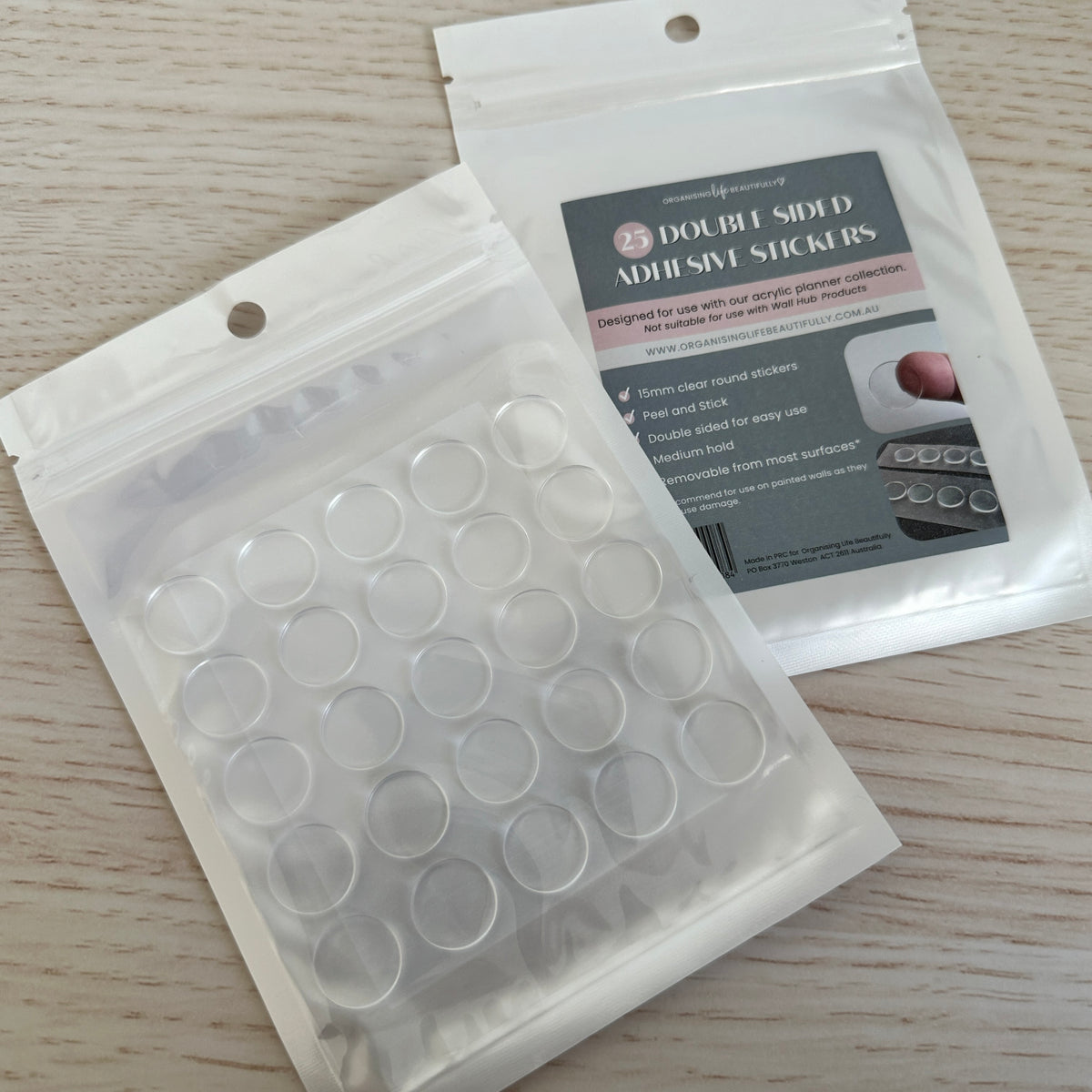 Double Sided Adhesive Sticker - Pack of 25 – Organising Life Beautifully
