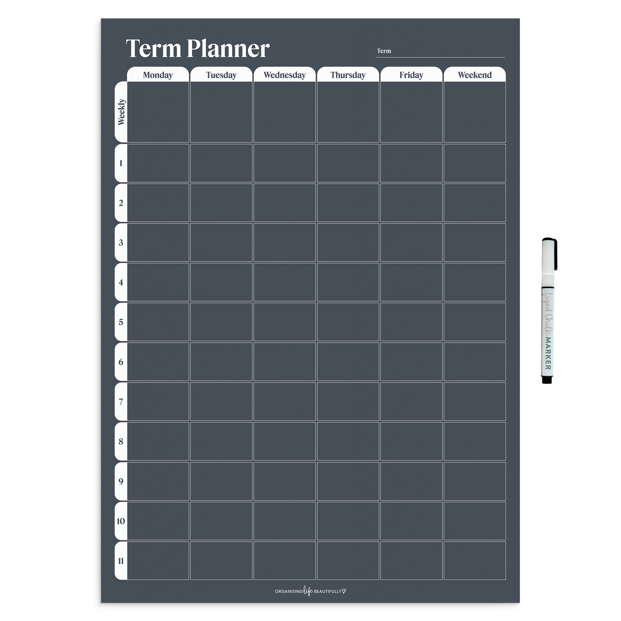 Removable Wall Planner – Peel & Stick Reusable Family Planner ...