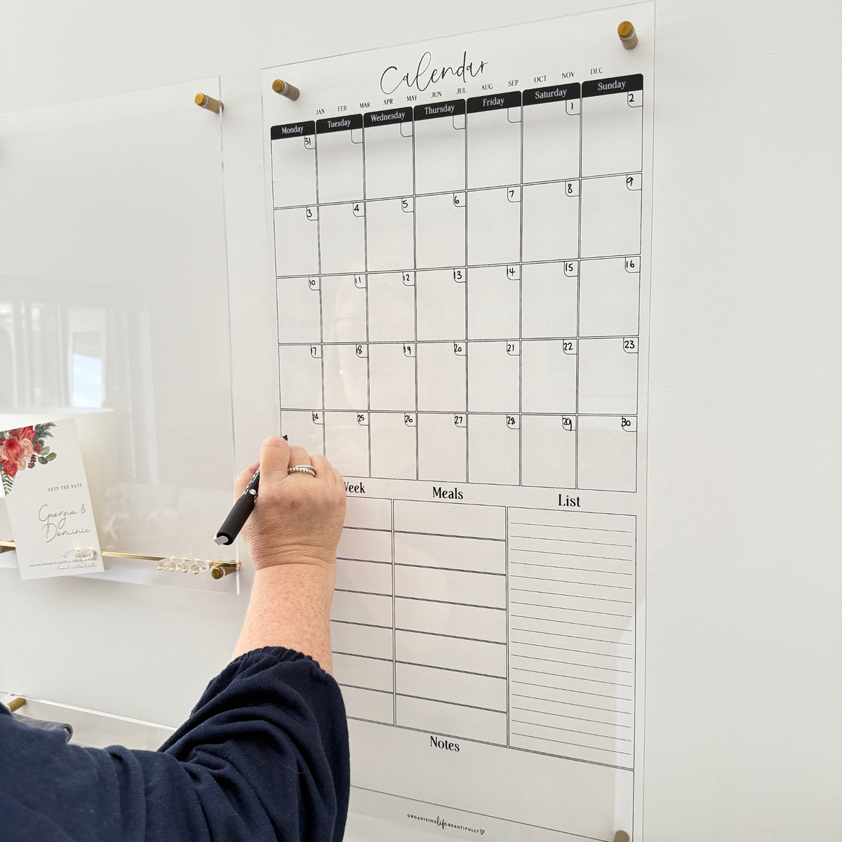 All-In-One Acrylic Wall Planner – Clear & Functional Family ...